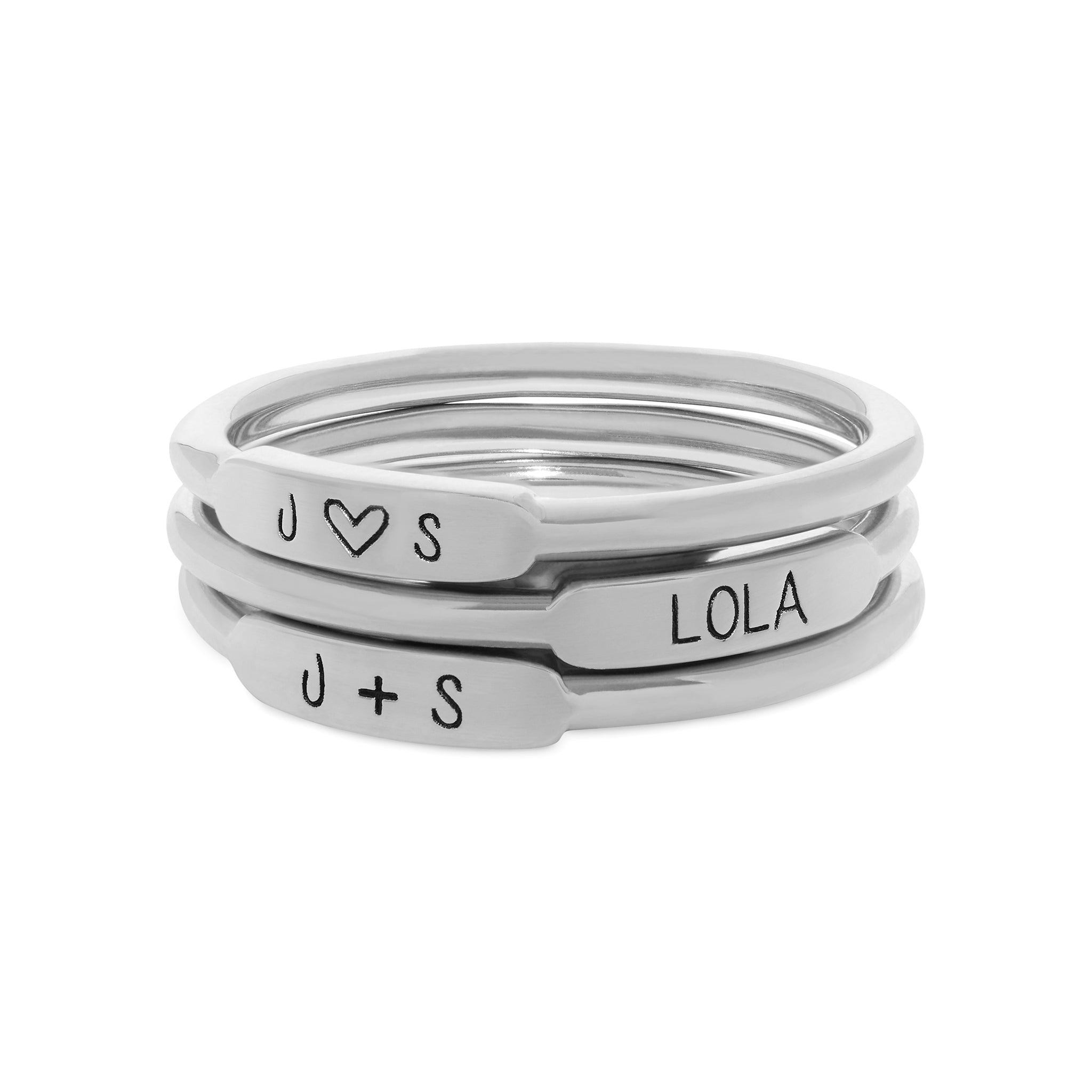 Personalised Stackable Bar Rings – United Bracelets