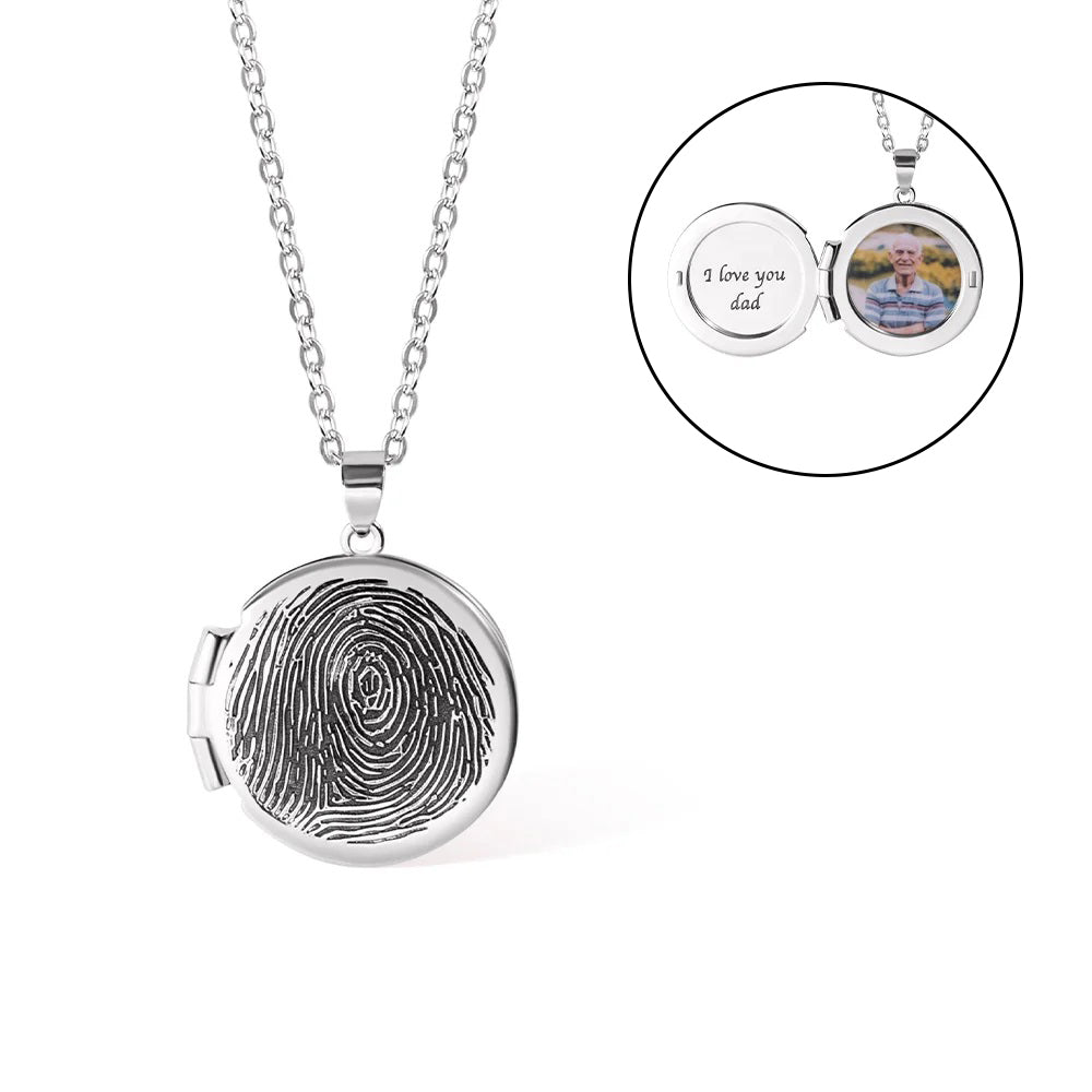 Personalised Fingerprint Locket with Photo – United Bracelets